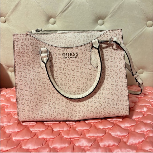 Guess | Bags | Guess Light Pink Monogram Tote | Poshmark